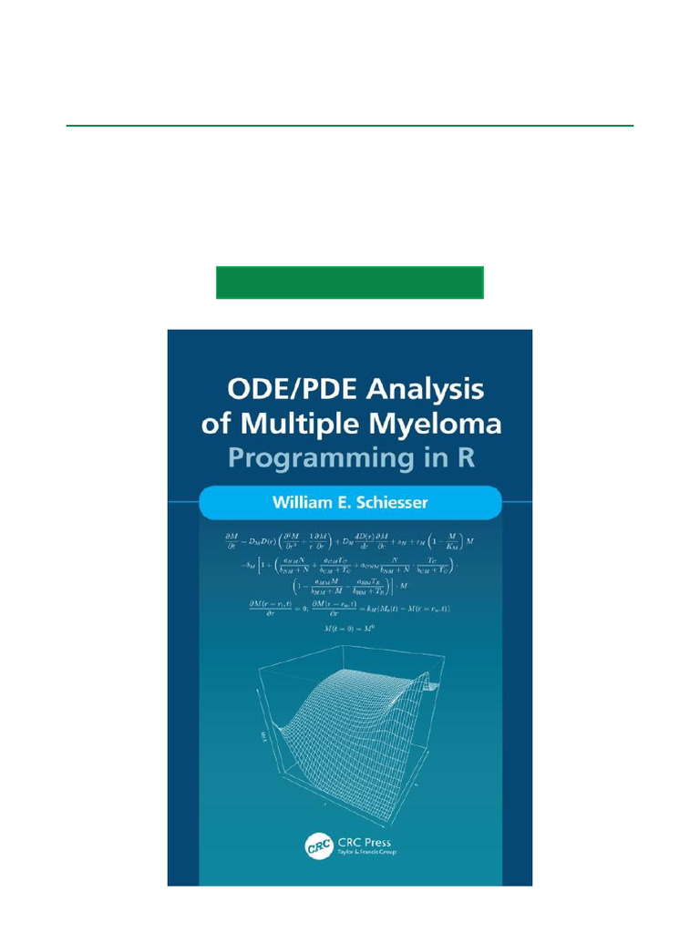 ODE/PDE Analysis of Multiple Myeloma Programming in R 1st Edition High-Resolution PDF Download ...