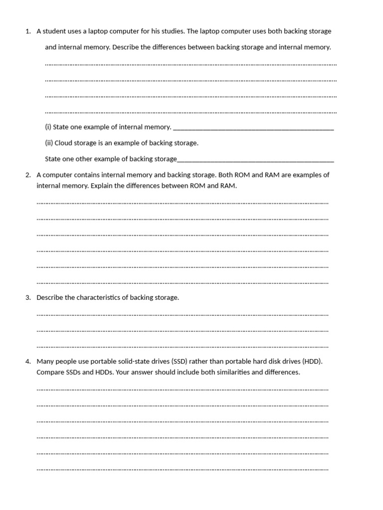 Characteristics of Backing Storage | PDF | Computer Data Storage ...