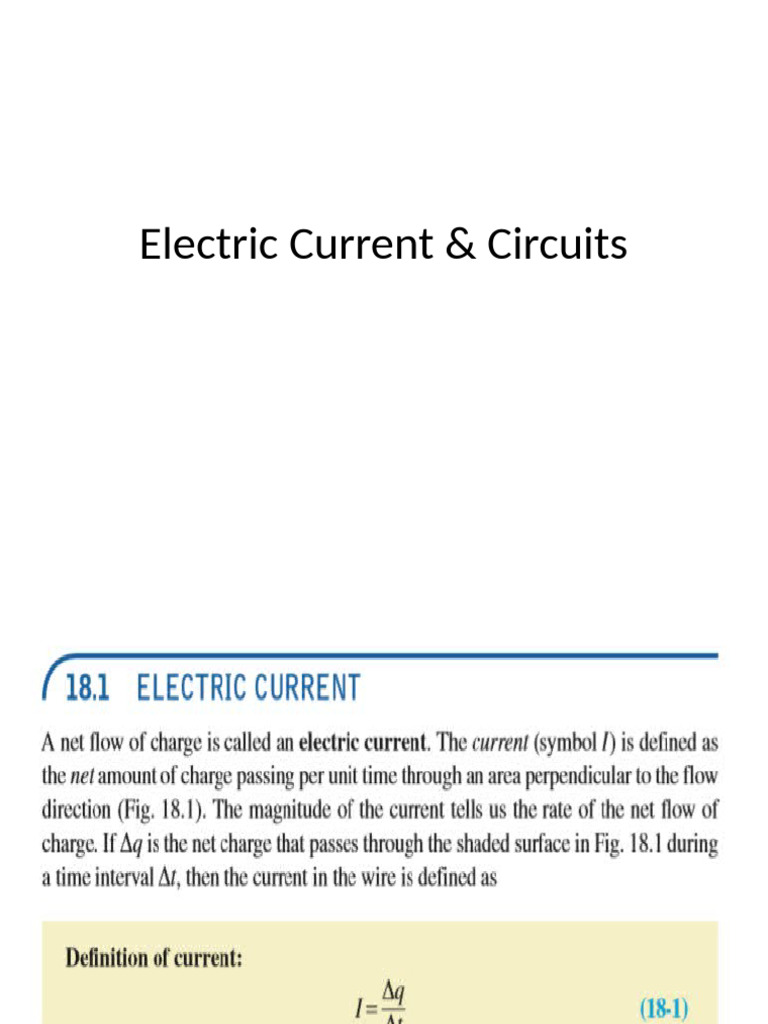 Electric Current & Circuits | PDF