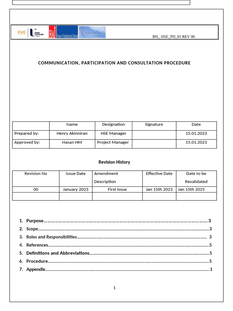 BN - Hse - PD - 01 Communication, Participation and Consultation ...