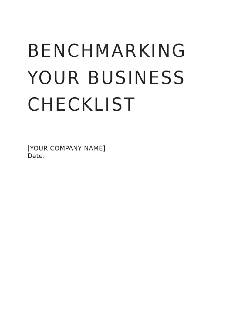 Considerations For Benchmarking Checklist | PDF | Inventory | Direct ...