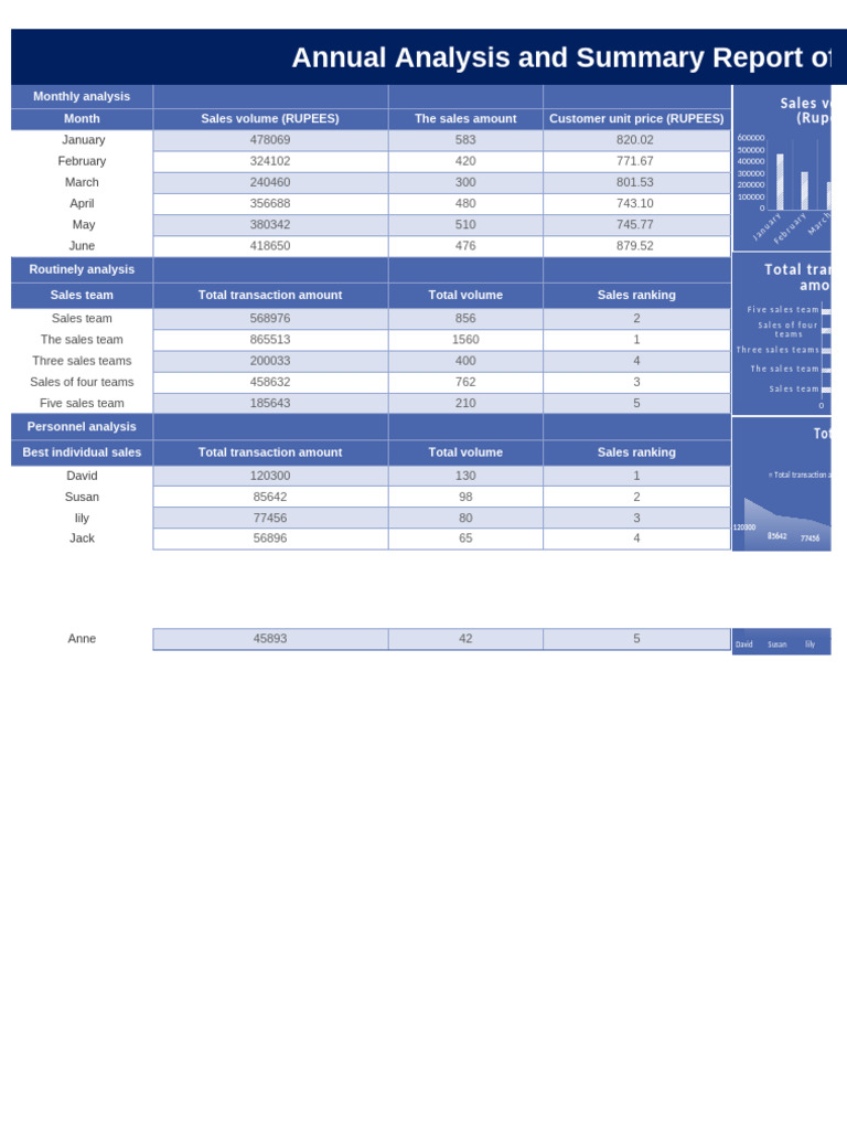 Annual Analysis and Summary Report of Sales Data | PDF