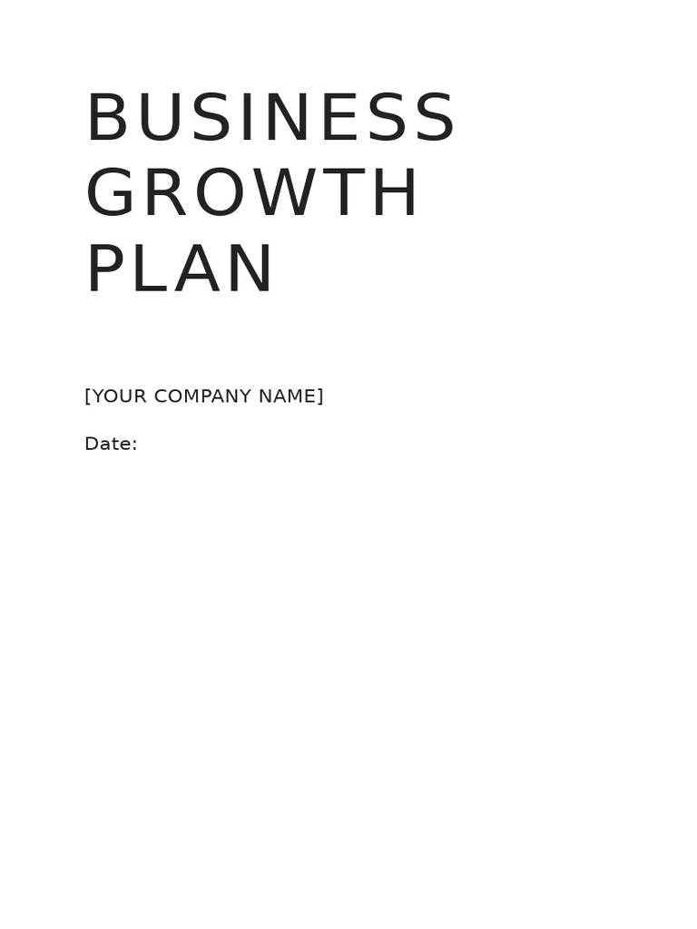 Business Growth Plan Template | PDF | Equity (Finance) | Corporations