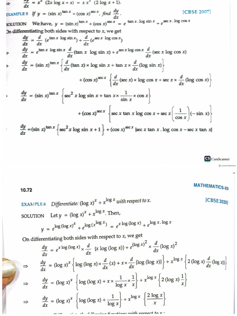 XII, Logarithmic Differentiation | PDF