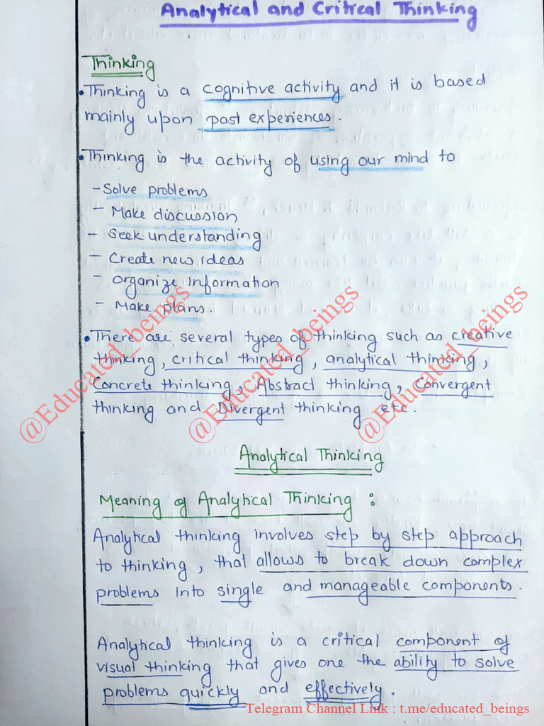 1.analytical and Critical Thinking | PDF