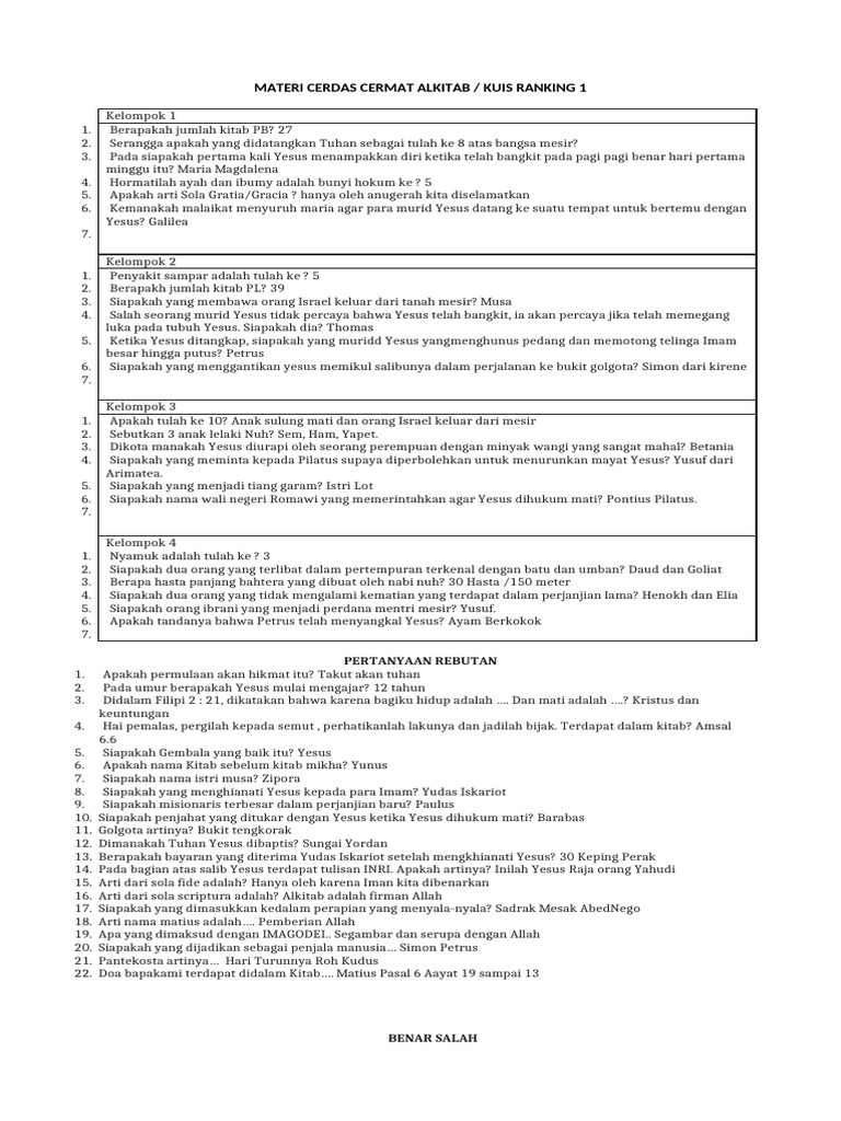 Materi Cca Dan Rank 1 | PDF