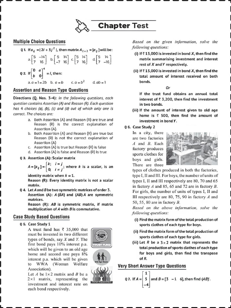 Matrices Test | PDF