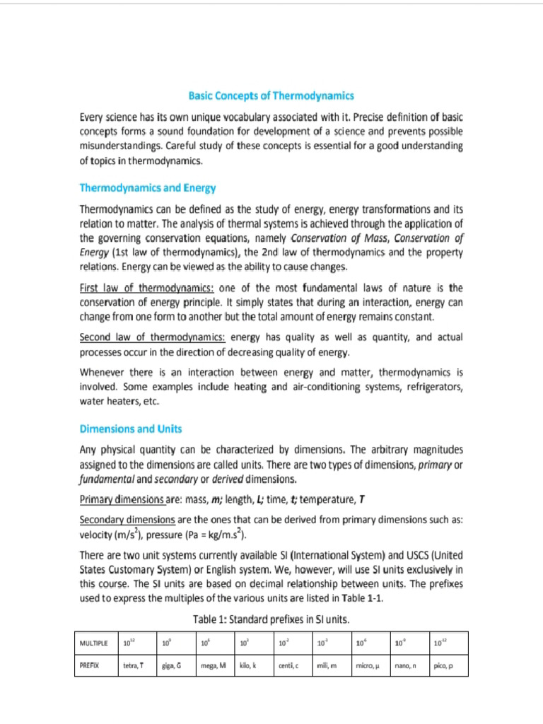 Basic concept of Thermodynamics | PDF