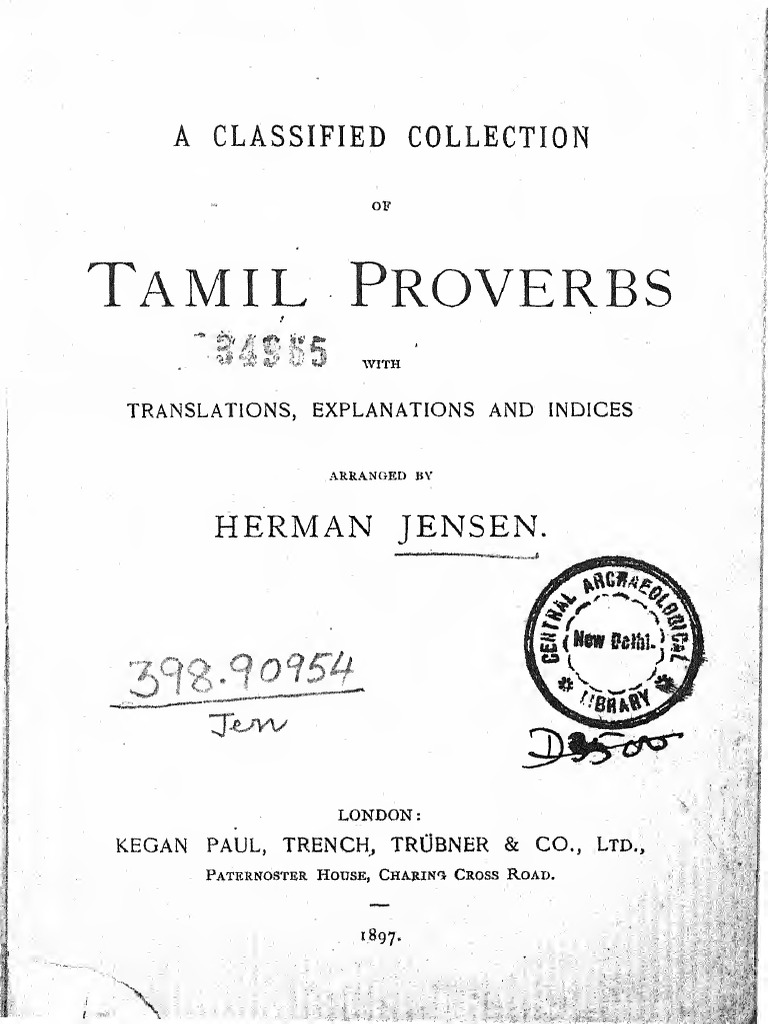 Tamil Proverbs: Translations & Insights | PDF