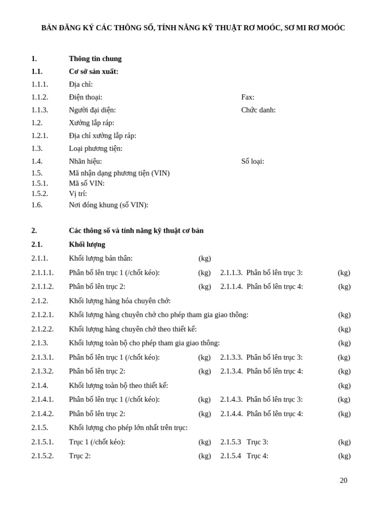 Phu Luc II (PL V - BKTS SMRM) | PDF