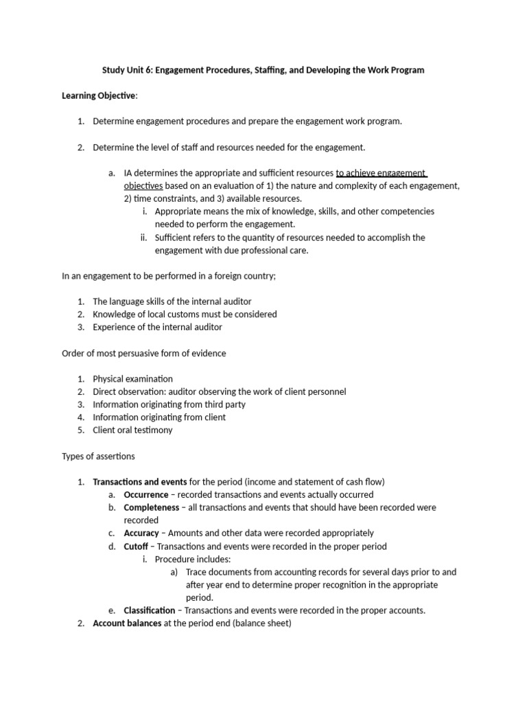 Engagement Procedures and Work Program Guide | PDF | Internal Audit | Audit