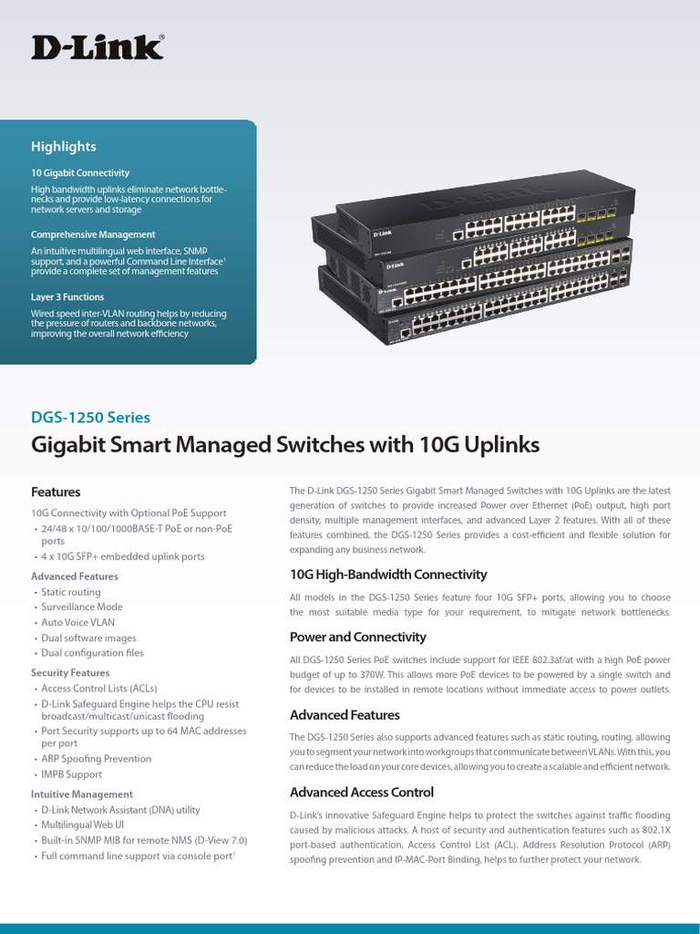 DGS-1250 Series Switches Overview | PDF | I Pv6 | Computer Network