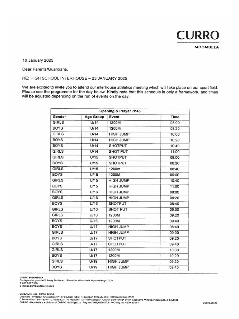 Open High School Interhouse Invitation | PDF