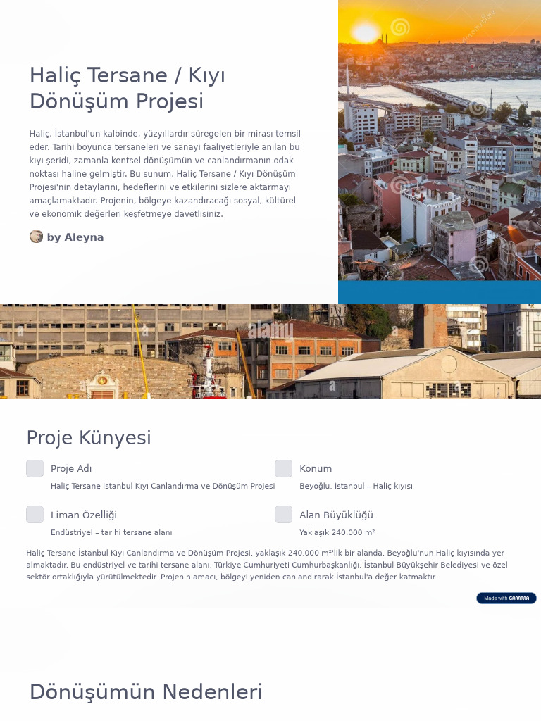 Halic-Tersane-Kiyi-Donusum-Projesi | PDF