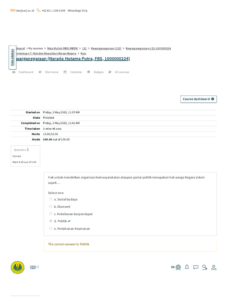 Kuis PKN - Attempt Review (Yaan) | PDF
