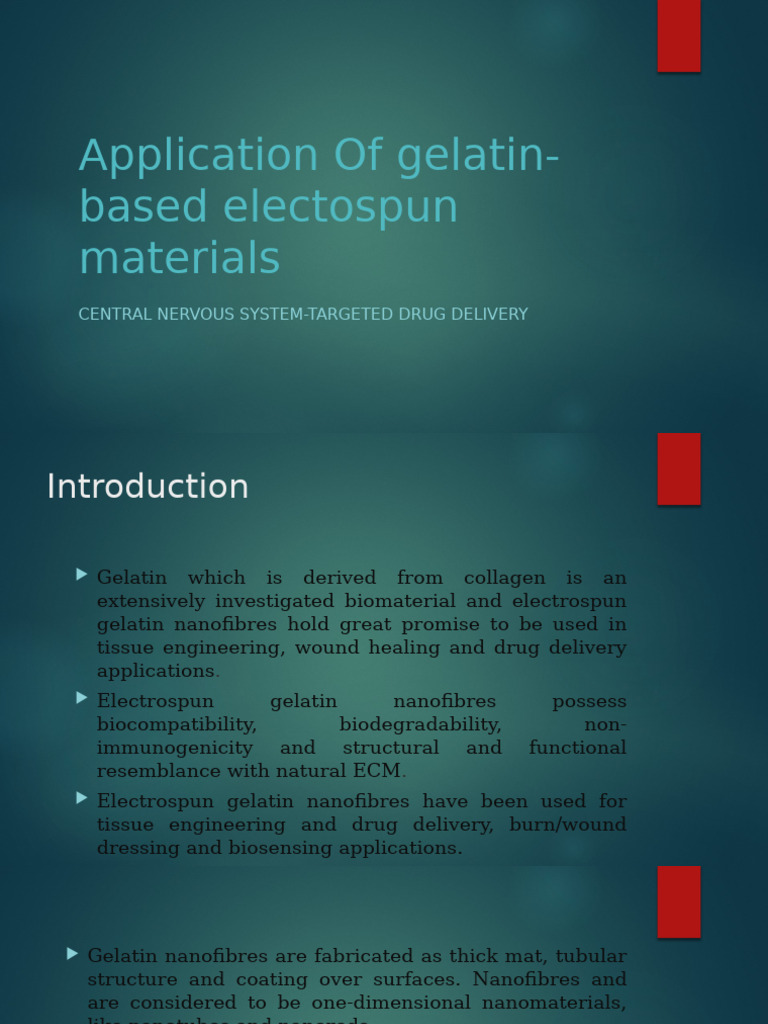 Application of Gelatin-Based Electospun Materials | PDF | Axon | Tissue ...