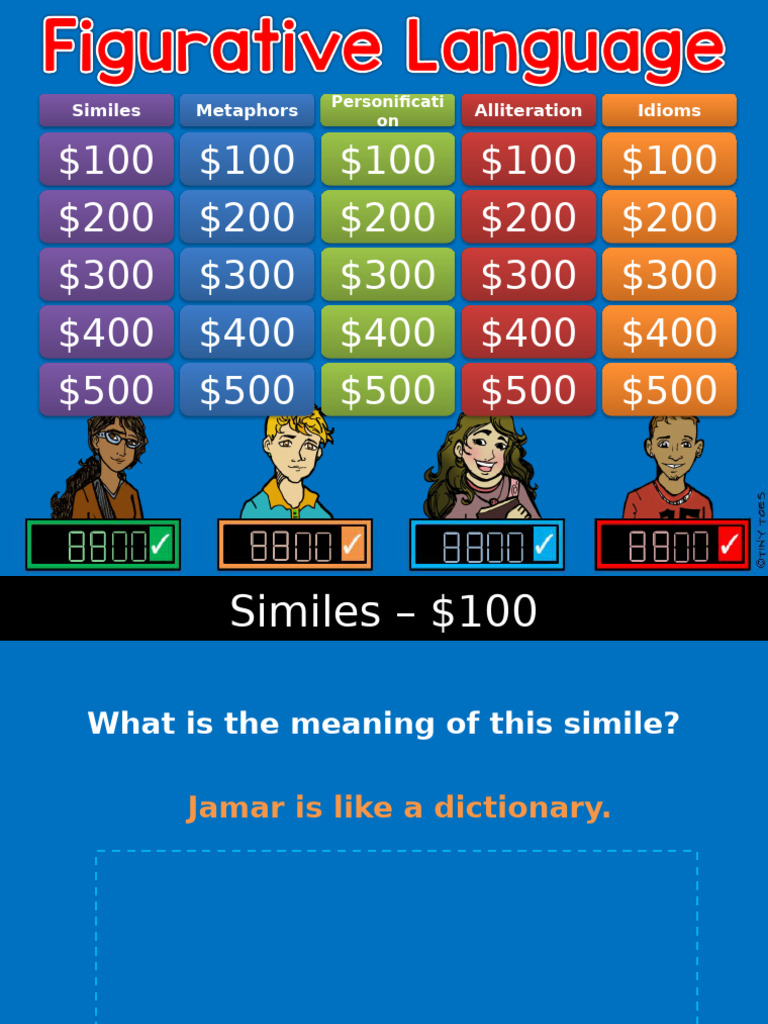 Figurative Language Game Show Guide | PDF