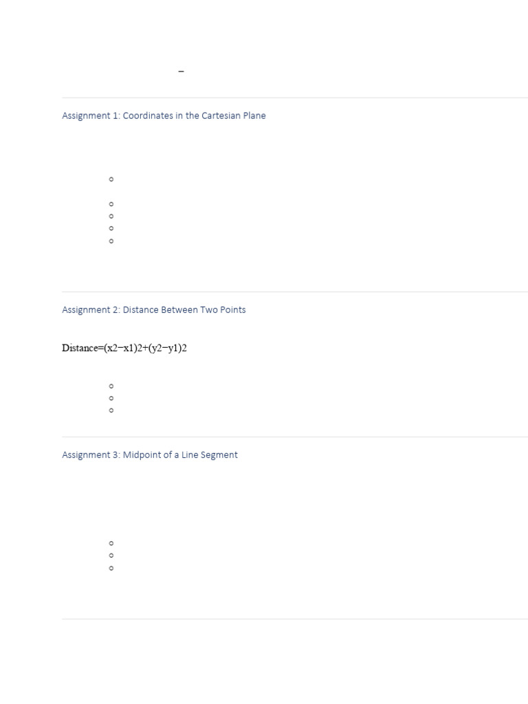 Analytic Geometryform Three Assignments | PDF | Line (Geometry ...