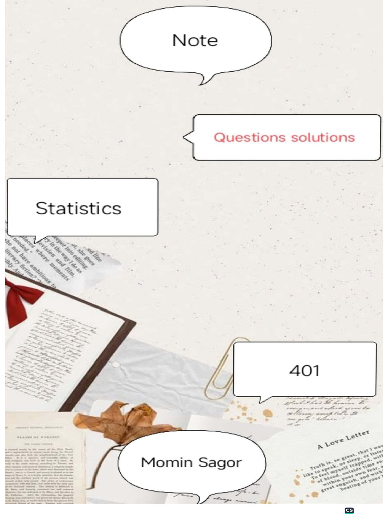 401-Statistics (Question Solution) by Momin Sagor | PDF