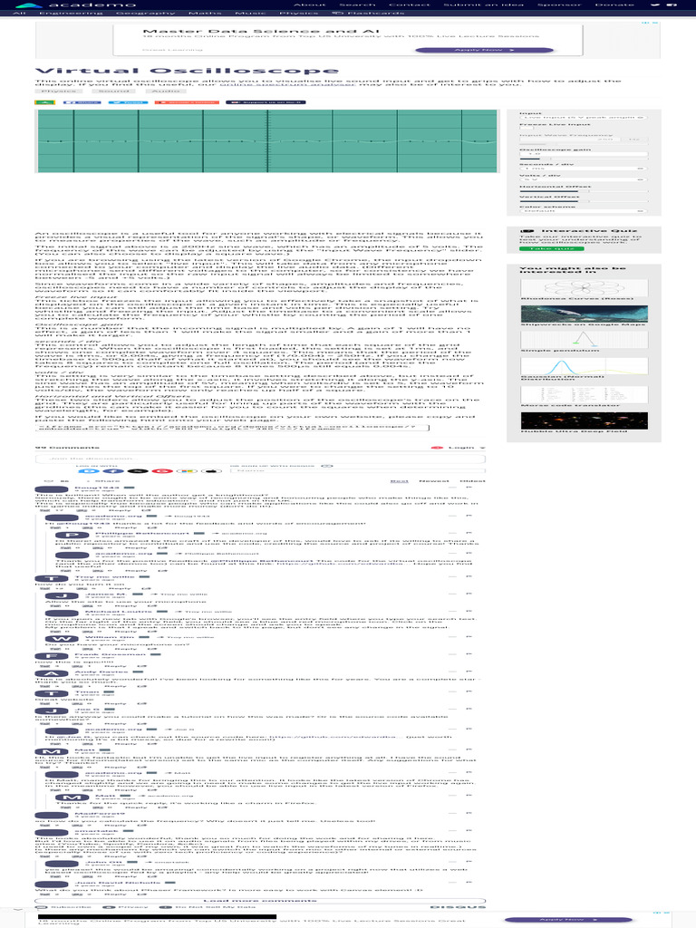 Virtual Oscilloscope Academo.org - Free, interactive, education 2 | PDF ...