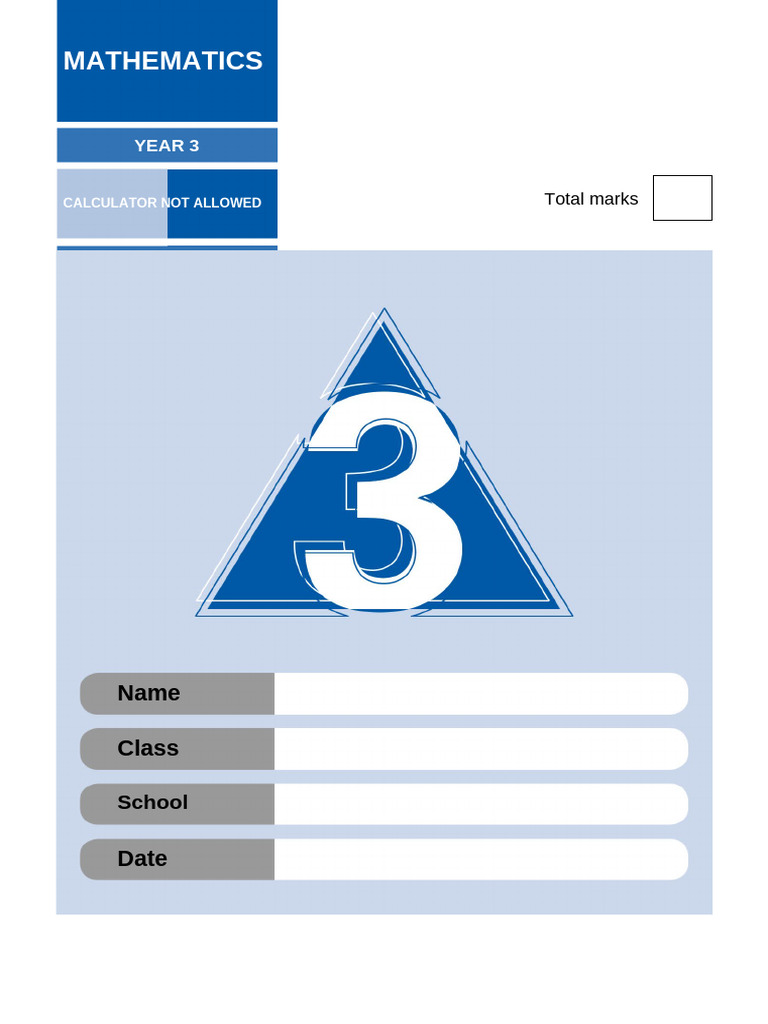 Year 3 Mathematics Paper | PDF