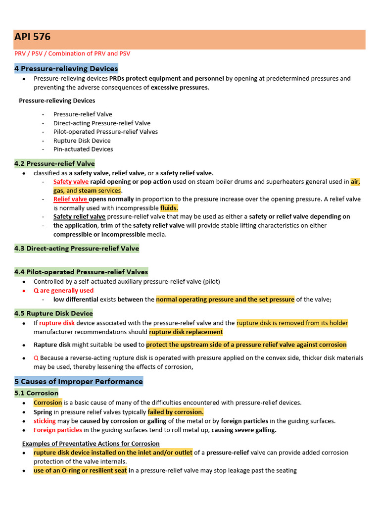 API 576 Inspection of Pressure Relieving Devices | PDF | Valve | Leak