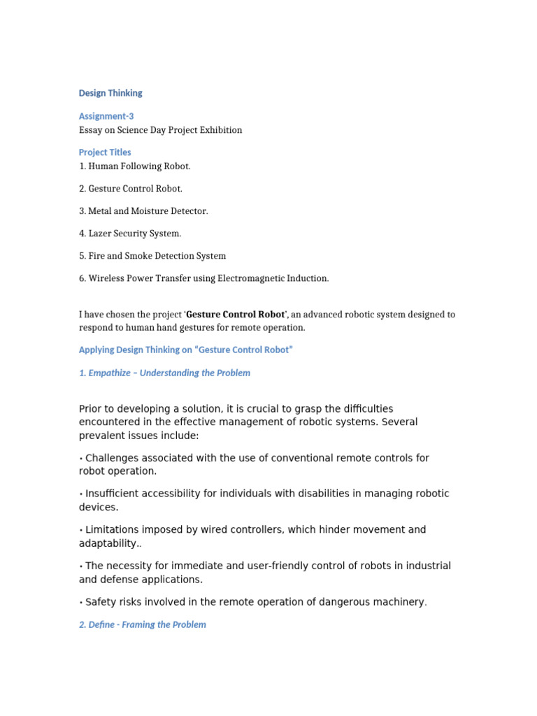 Design_Thinking_Assignment | PDF | Robot | Robotics