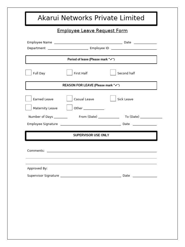 Employee Leave Request Form | PDF