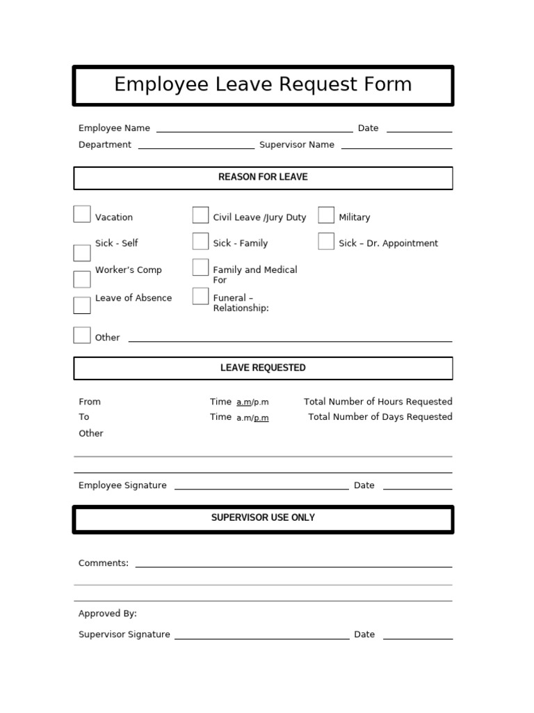 Employee Leave Request Form | PDF