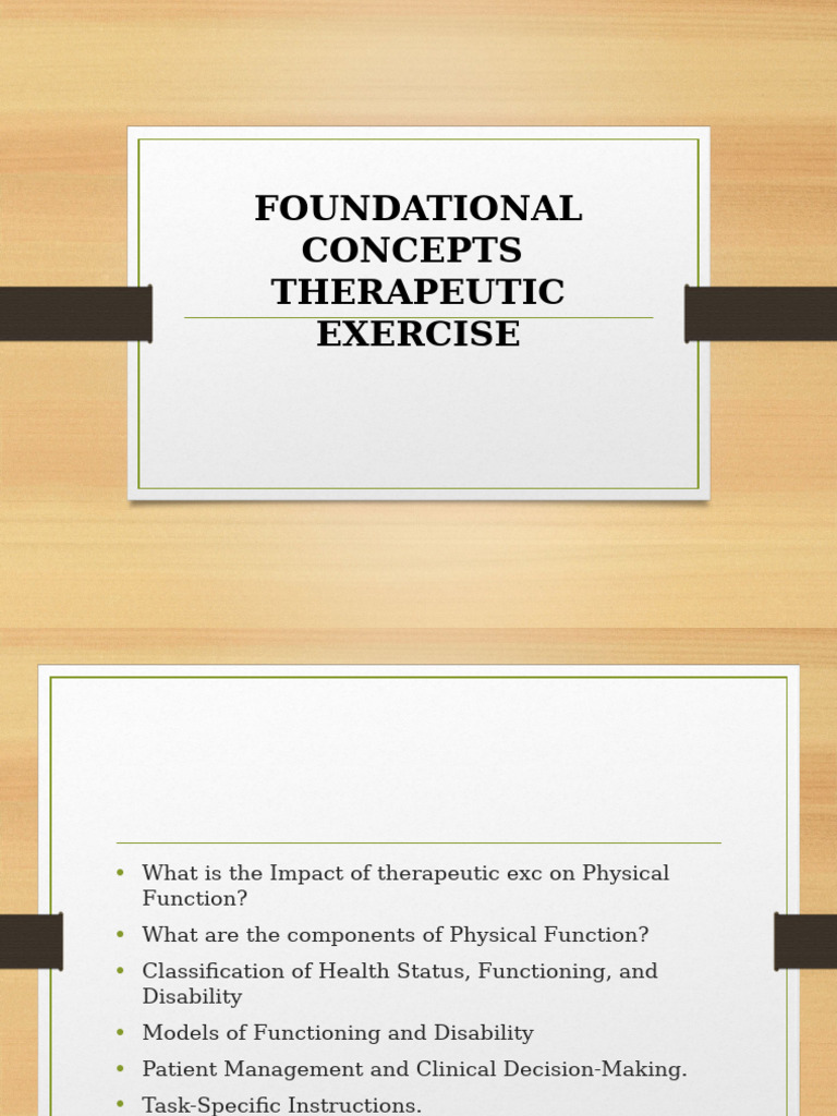 Understanding Therapeutic Exercise Concepts | PDF | Physical Therapy ...
