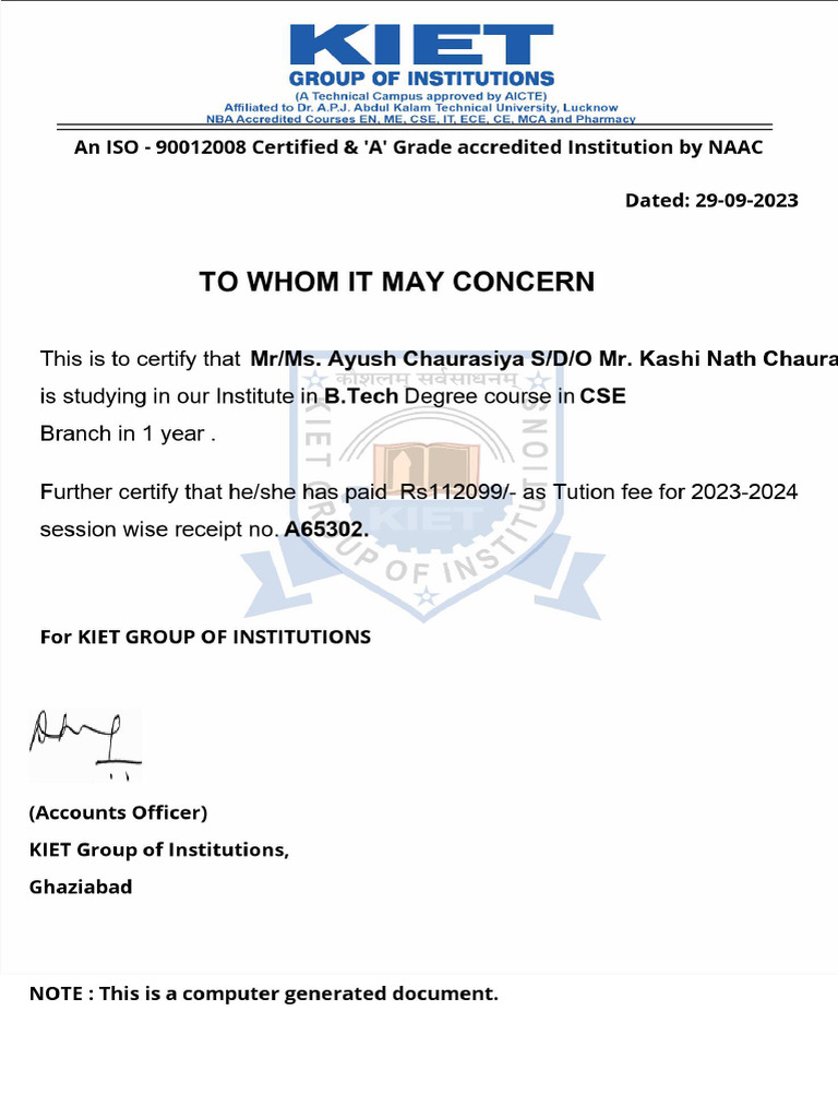 kIET CONCERN | PDF