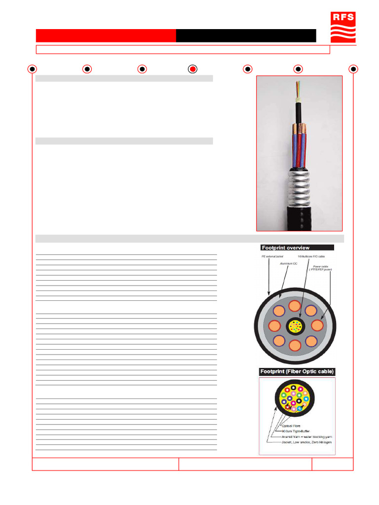 78 Hybriflex Cable Data Sheet RFSA 0001 Iss 1 | PDF | Optical Fiber ...