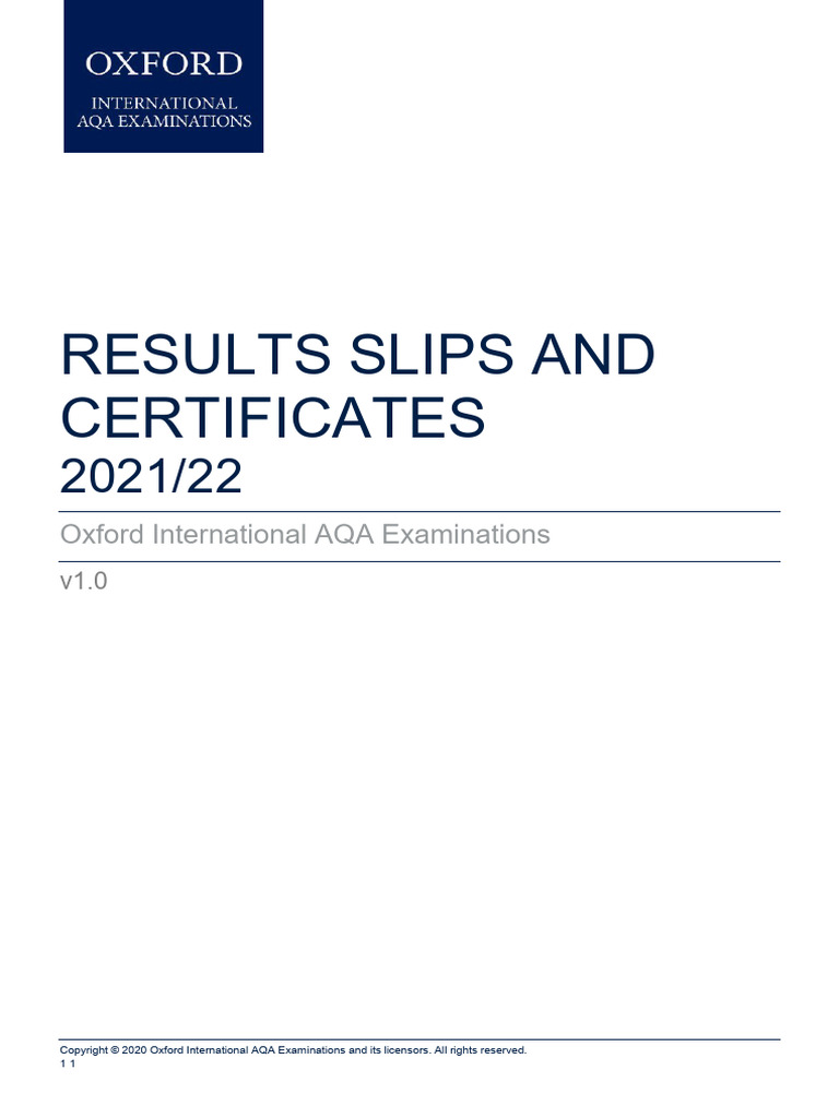 AQA Results Slips and Certificates Guide | PDF | Qualifications