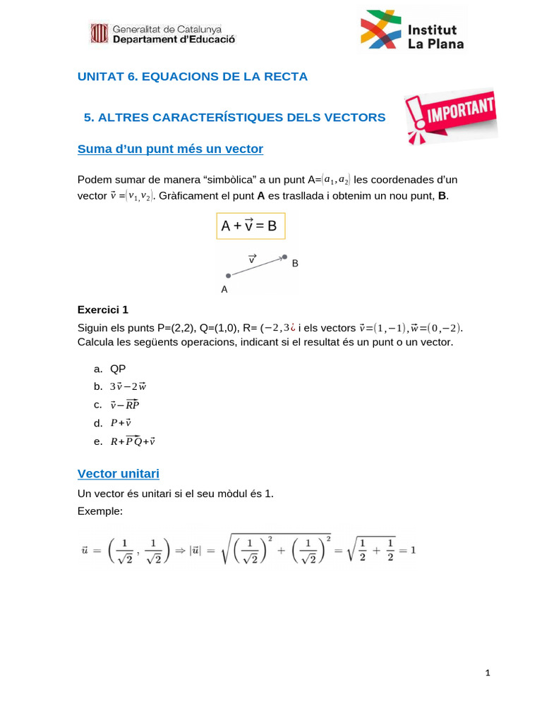 Altres Característiques Dels Vectors | PDF