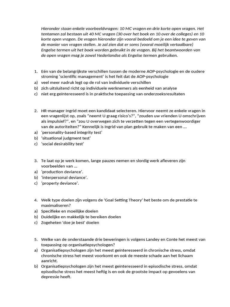 Sample Questions AOP | PDF