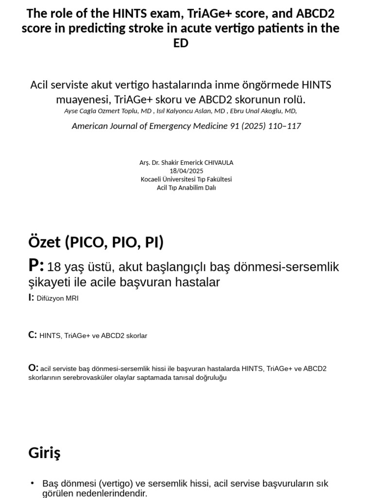 The Role of The HINTS Exam 18 - 04 - 2025 | PDF