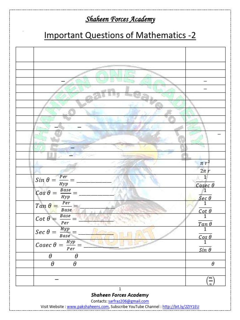 Questions Bank Maths 2 Compressed | PDF | Quadratic Equation | Equations