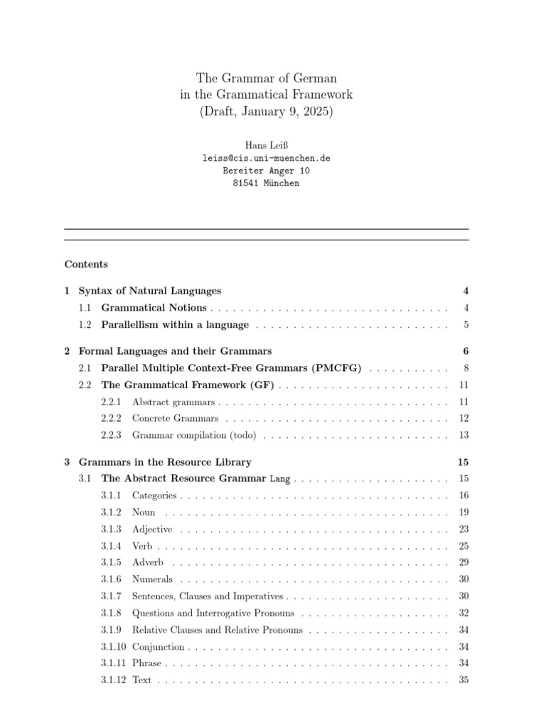 GF Grammar | PDF | Clause | Phrase