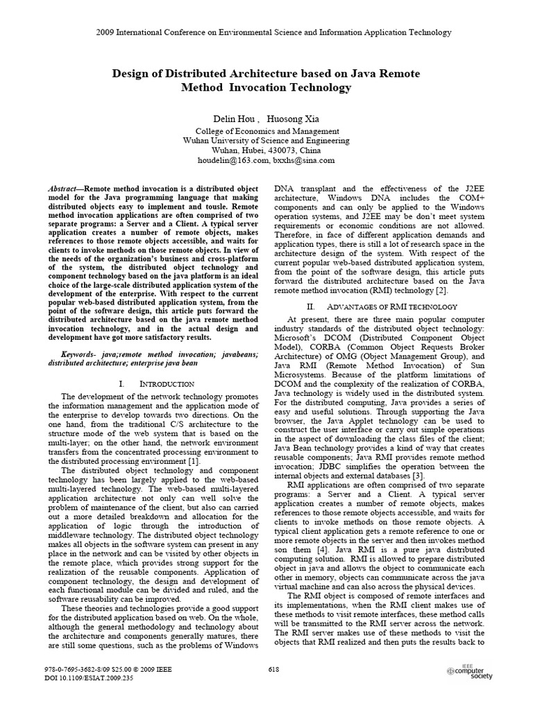 Design of Distributed Architecture Based On Java Remote Dessalew | PDF | Java (Programming ...