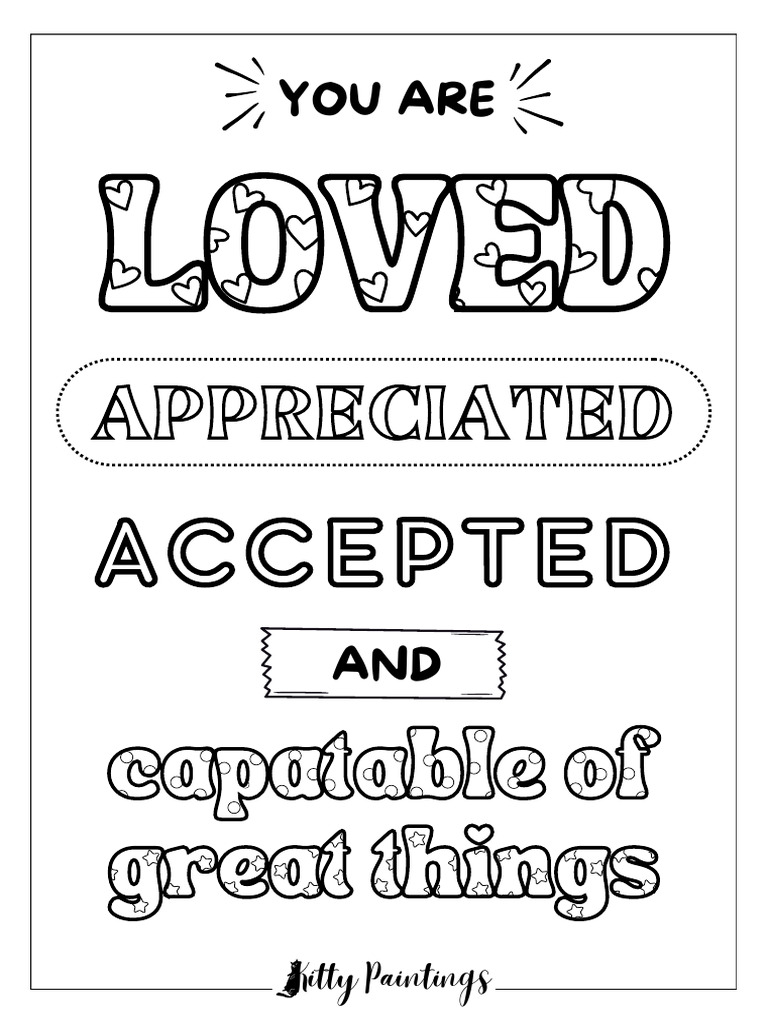 Positive Affirmation Coloring Pages 001 Compressed | PDF