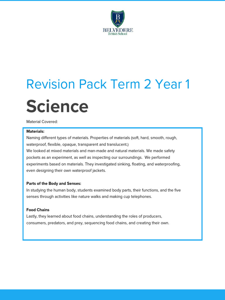 2025 Answer Key Science Revision Material Term 2 | PDF