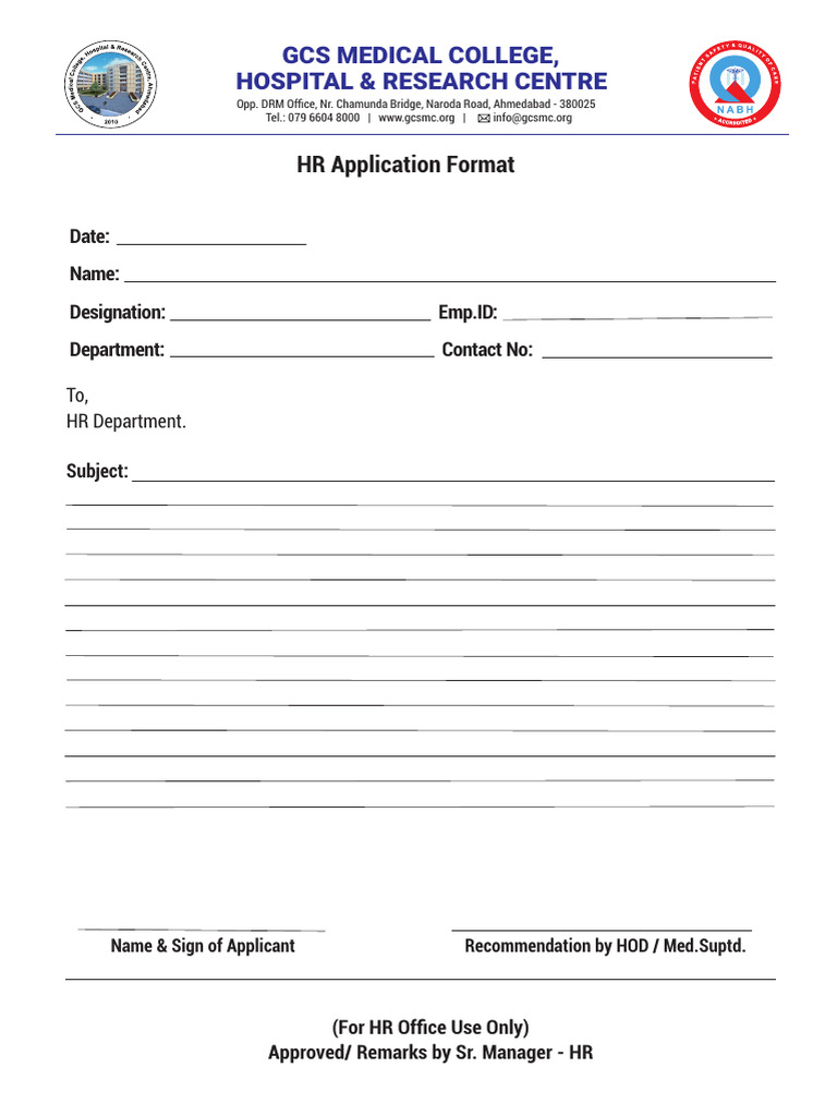New-HR Application Format - CDR | PDF