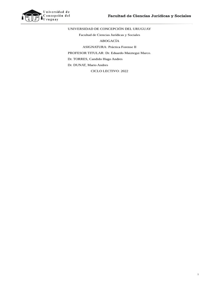 Programa Practica Forense Ii 2022 | PDF | Demanda judicial | Ley procesal