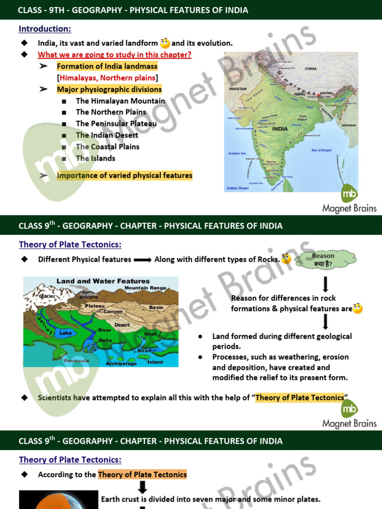 9th Geography - Chapter 2 Physical Features of India | PDF | Plate ...