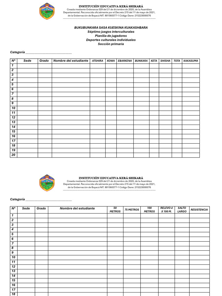 Planillas ANEXA | PDF