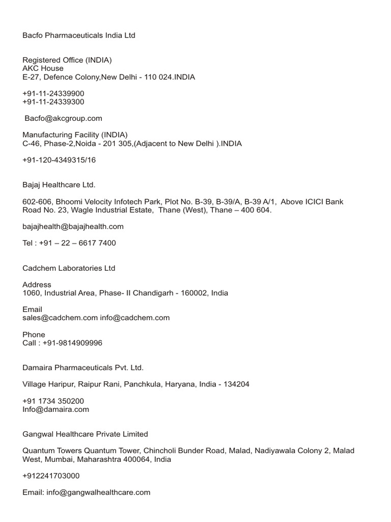 Pharma Data Sheet 4 | PDF