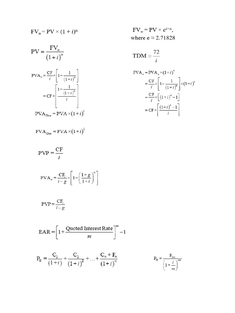 Formula Sheet | PDF
