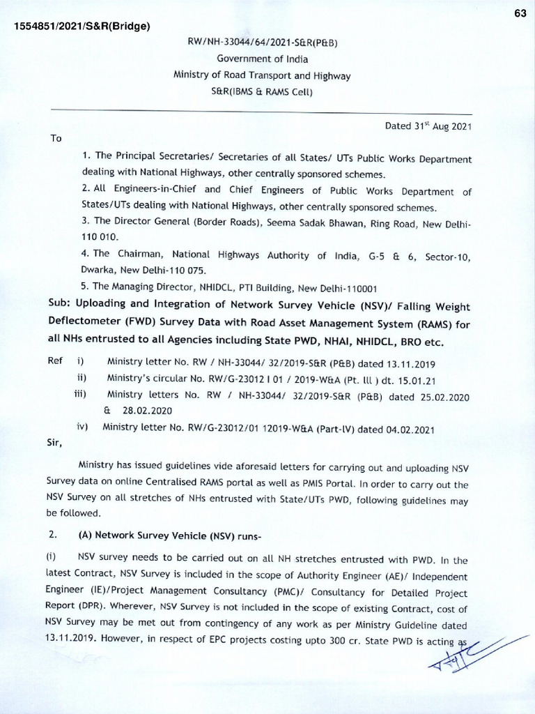 Uploading and Integation of Network Survey Vehicle NSV 31 - 01-2021 | PDF | Road Infrastructure ...
