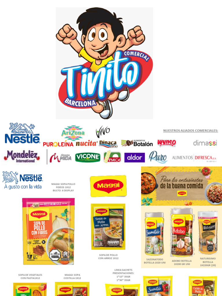 Catalogo Comercial Tinito Barcelona Completo | PDF | Sopa | Sopa de pollo