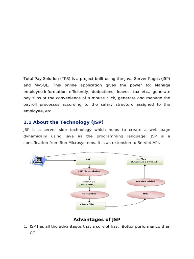 1.1 About The Technology (JSP) | PDF
